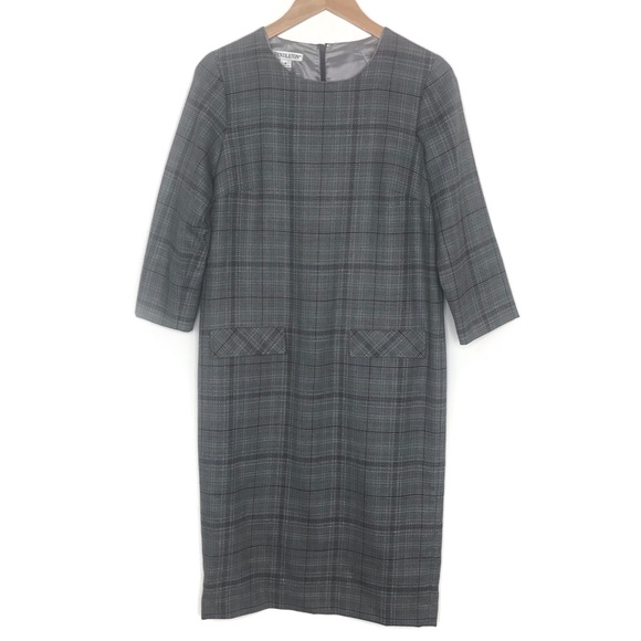 Pendleton | Dresses | Pendleton 0 Virgin Wool Gray Blue Plaid Shift ...